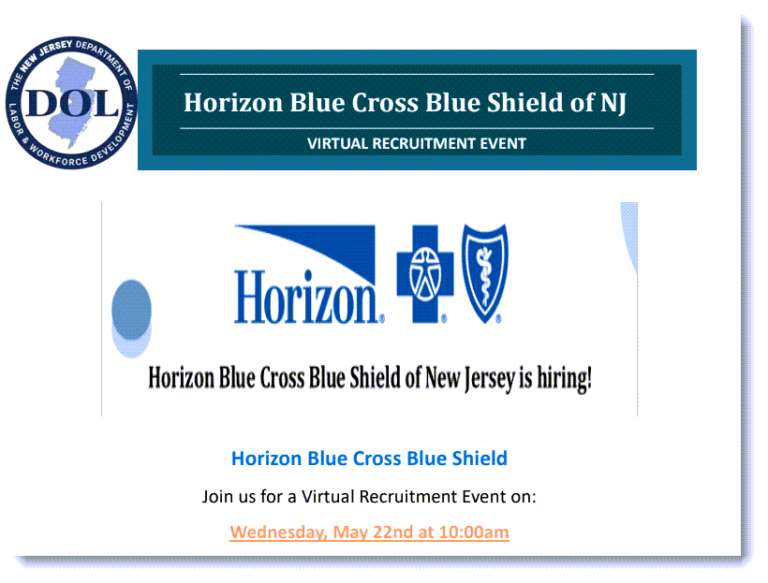 Horizon Blue Cross Blue Shield Virtual Recruitment – 5/22/24 – HCST ...